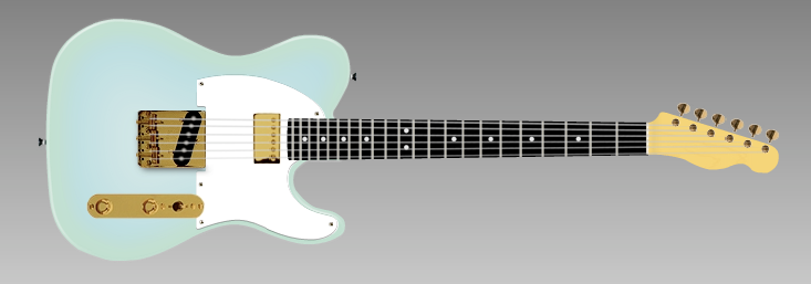 Sonic Blue tele, Gold Hardware, Ebony board. - OffsetGuitars.com